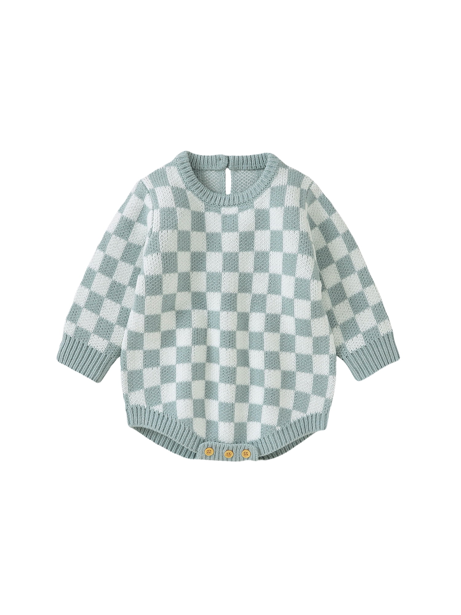 Cenuakty Infant Baby Girls Boys Romper Checkerboard Plaid Round Neck ...