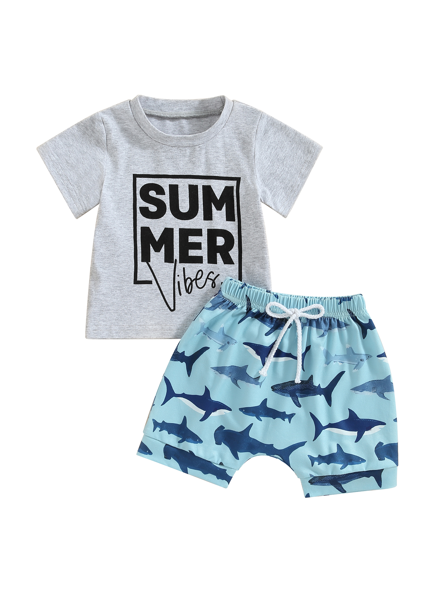 Cenuakty Infant Boys Summer Clothes Outfits Letter Print Crew Neck ...