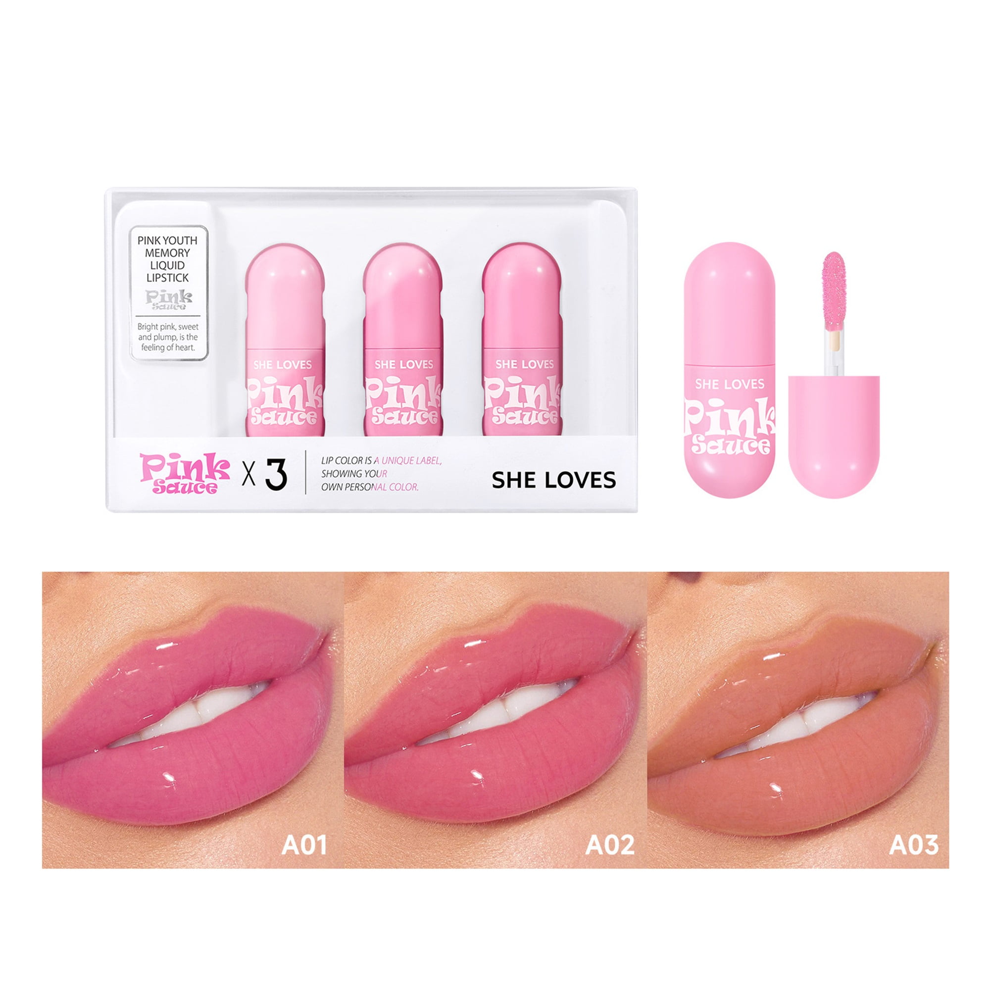 Cenuakty Lip Gloss Set 3 Colors Shiny Liquid Lipsticks Moisturizing ...