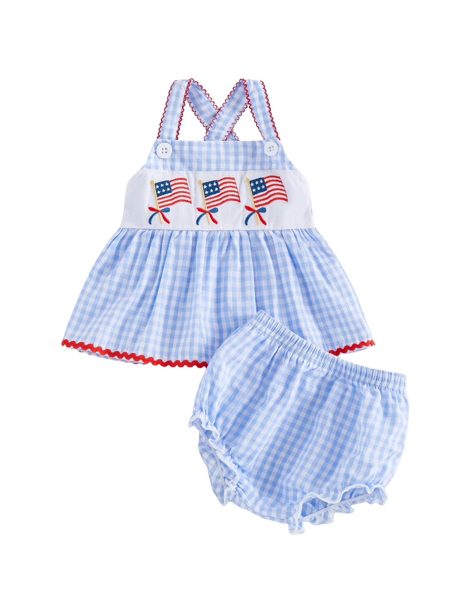 Cenuakty Toddler 3M-24M Girls Independence Day Outfits Sleeveless ...