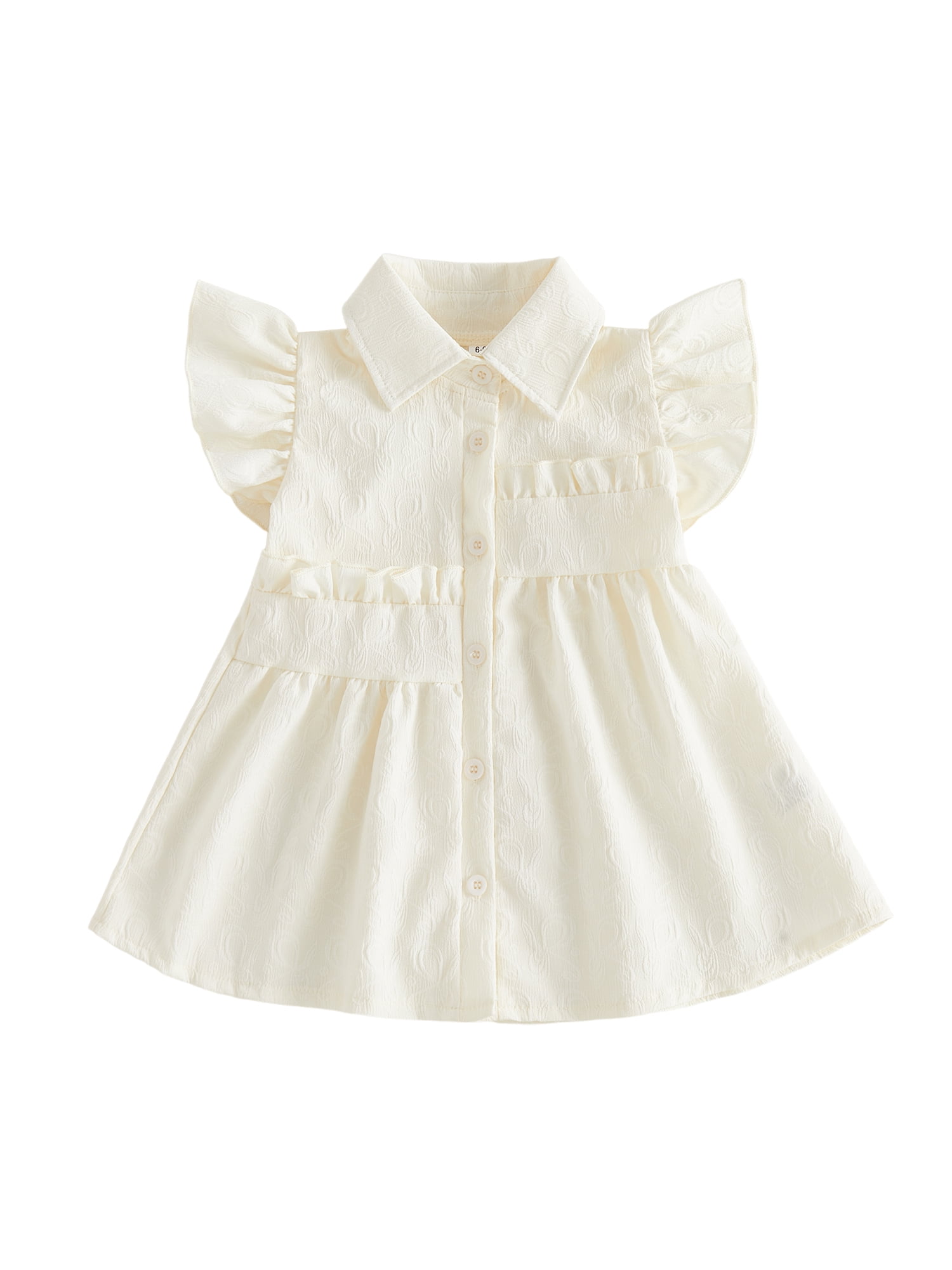 Cenuakty Toddler Baby Girls Jacquard Dress Summer Fashion Flying Sleeve ...