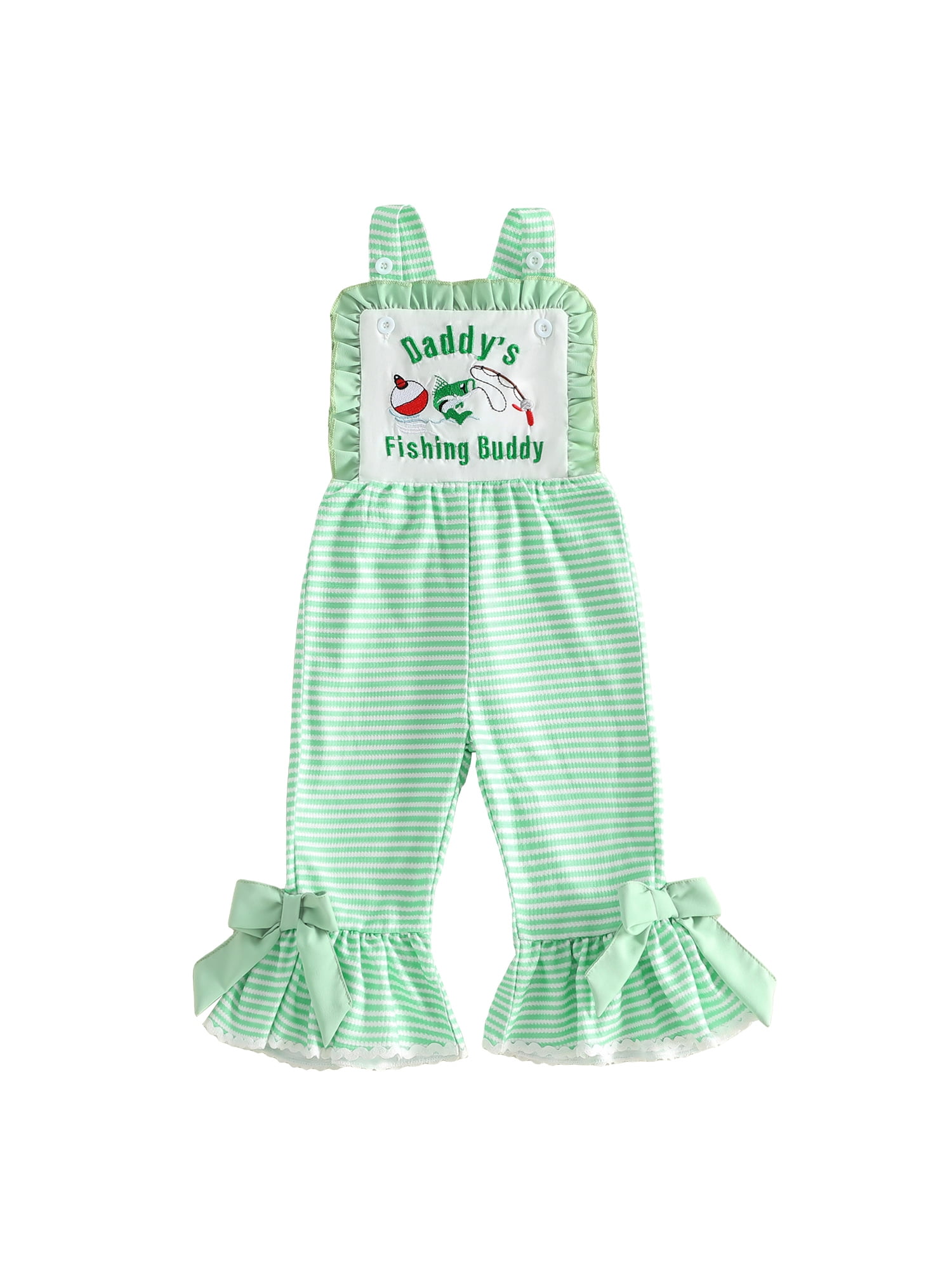 Cenuakty ﻿Toddler Baby Girls Overalls Adorable Letter Fish Embroidery ...