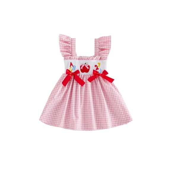 Cenuakty Toddler Baby Girls Plaid Dress Summer Fashion Back to School ...