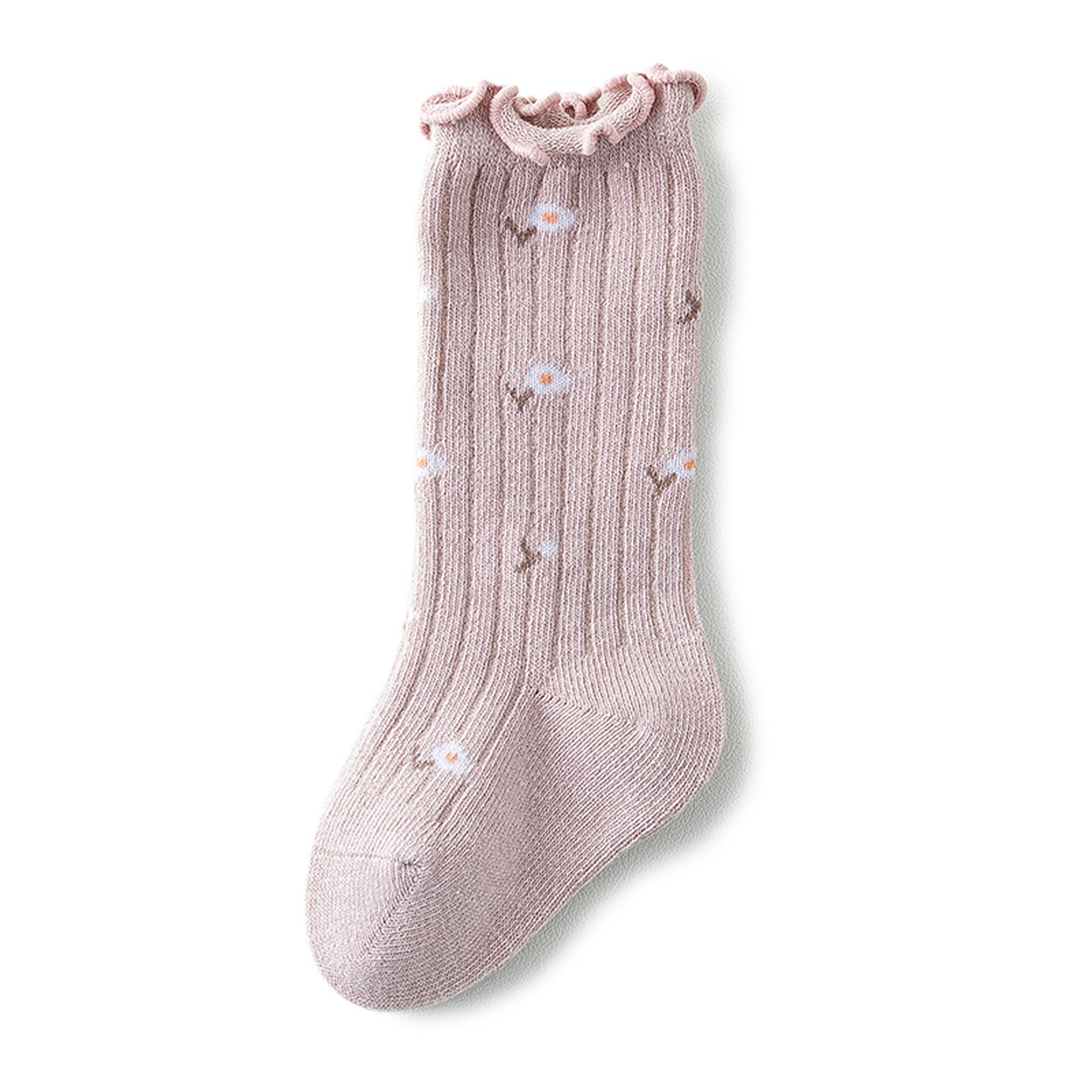 Cenuakty Toddlers Baby Knee High Socks Lettuce Cuffs Floral Print ...