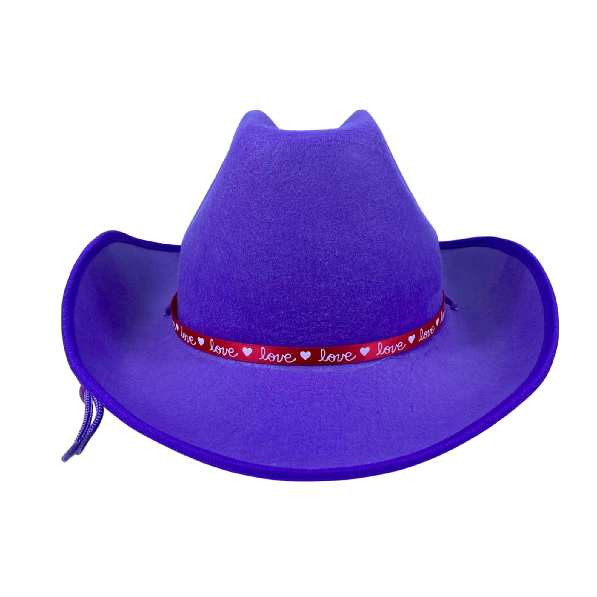 Cenuakty Wide Brim Fedora Hat with Love Hat Band Valentine's Day Jazz ...