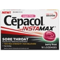 Cepacol InstaMax Sugar Free Sore Throat & Cough Drop Lozenges, Berry ...