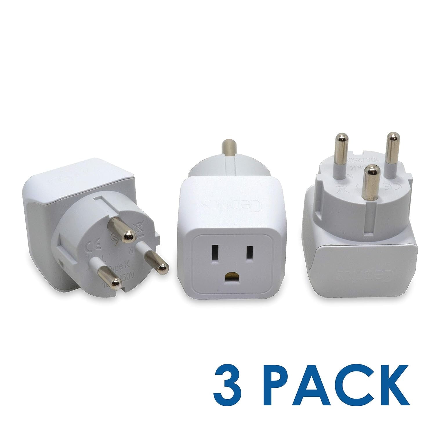 Ceptics CT-18 Thailand Travel Adapter Plug - Type O (3-Pack) - Walmart.com