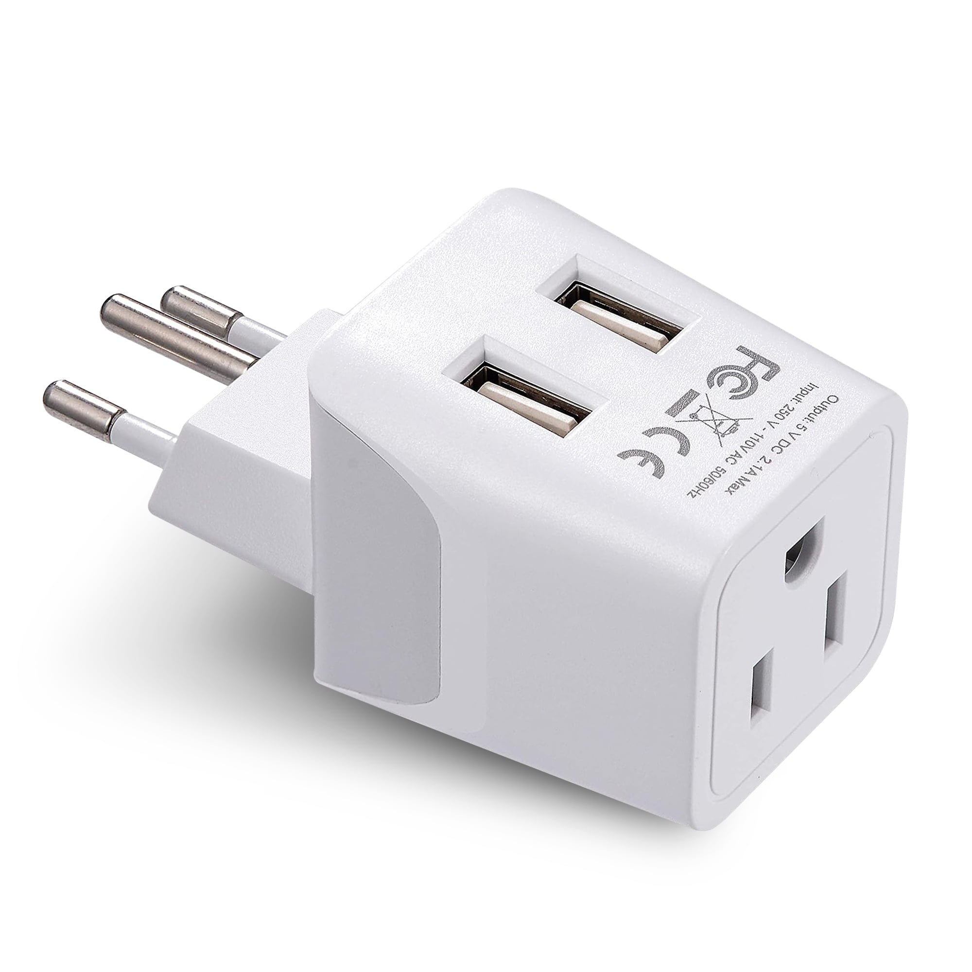 Ceptics CTU-11A Switzerland Travel Adapter Plug - Type J - Dual USB ...