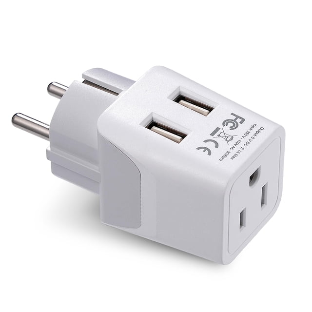 Ceptics CTU-9 European Schuko German, France Travel Adapter Plug - Type ...