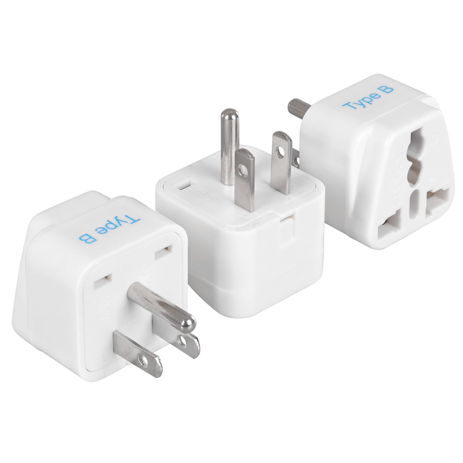 Ceptics Grounded Universal Plug Adapter for US Type B 3 Pack Walmart