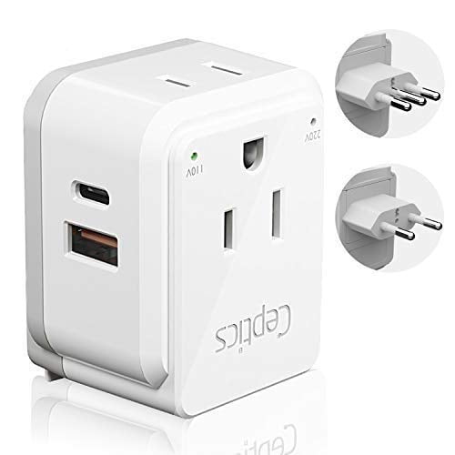 Ceptics Italy, Chile, Rome Power Plug Adapter Travel Set, 20W PD & QC ...