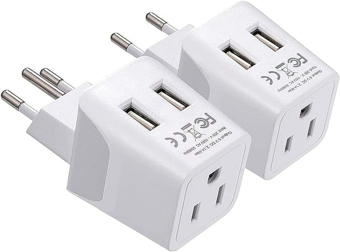 Ceptics Switzerland Travel Plug Set - with 2 USB + USA Socket Input ...
