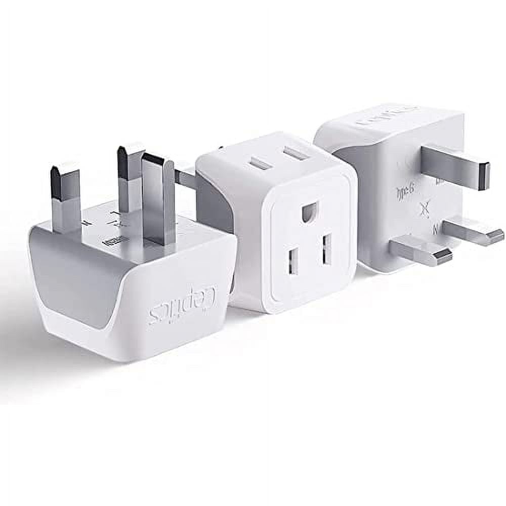 Ceptics UK Travel Plug Adapter, 2 in 1 Type G Adapter, US to UK Adapter ...