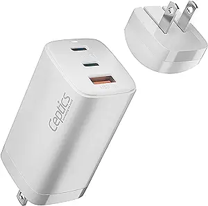 Ceptics USB C Wall Charger, 65W Ultra Compact with Quick Charge 3.0 PD ...