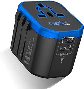 Ceptics World Travel Dual USB Power Plug Adapter - 2 USB Ports Wall ...