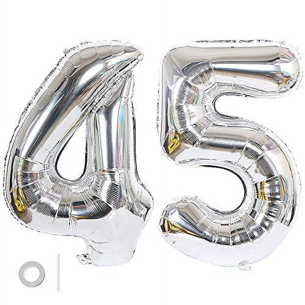 Ceqiny 40 Inches 45th Number Balloon Mylar Balloon Giant Balloon ...