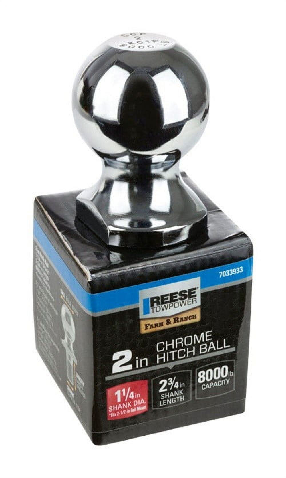 Reese Towpower Class IV Hitch Ball, 2 In. x 1-1/4 In. x 2-3/4 In ...