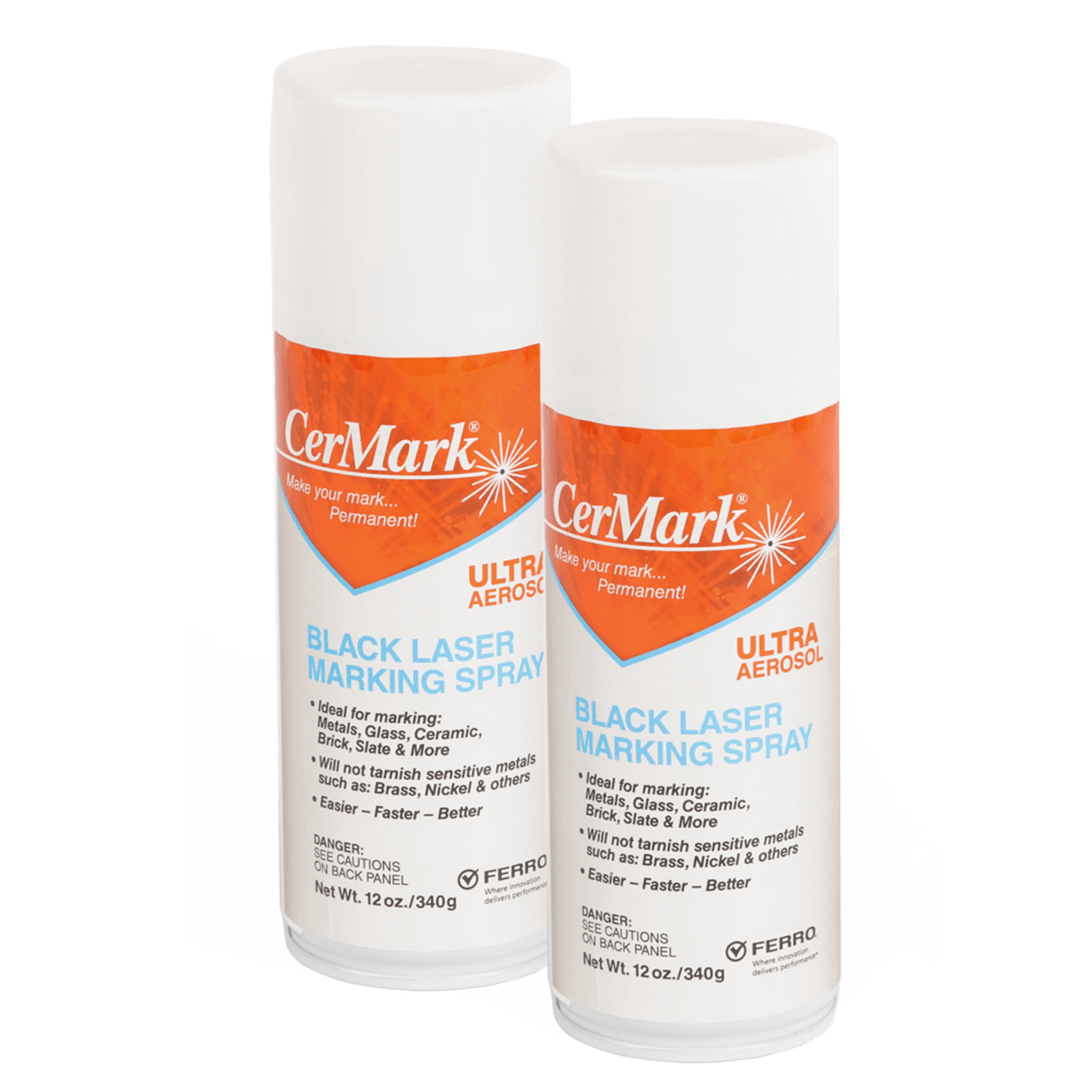 CerMark Ultra Aerosol Spray for Black Laser Marking. Great for ...