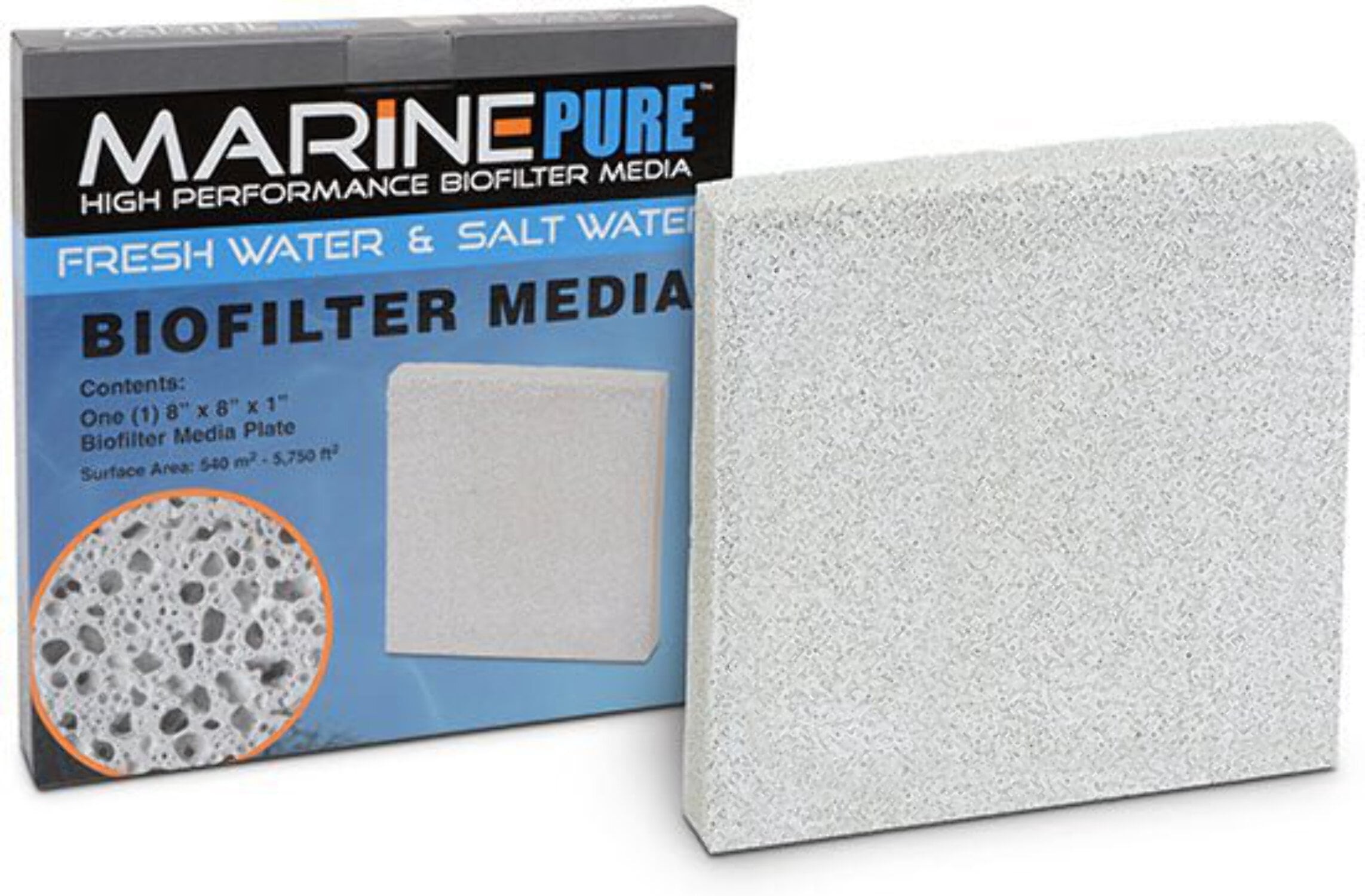 MarinePure Biofilter Media Plate - 8" x 8" x 1" - Walmart Business Supplies