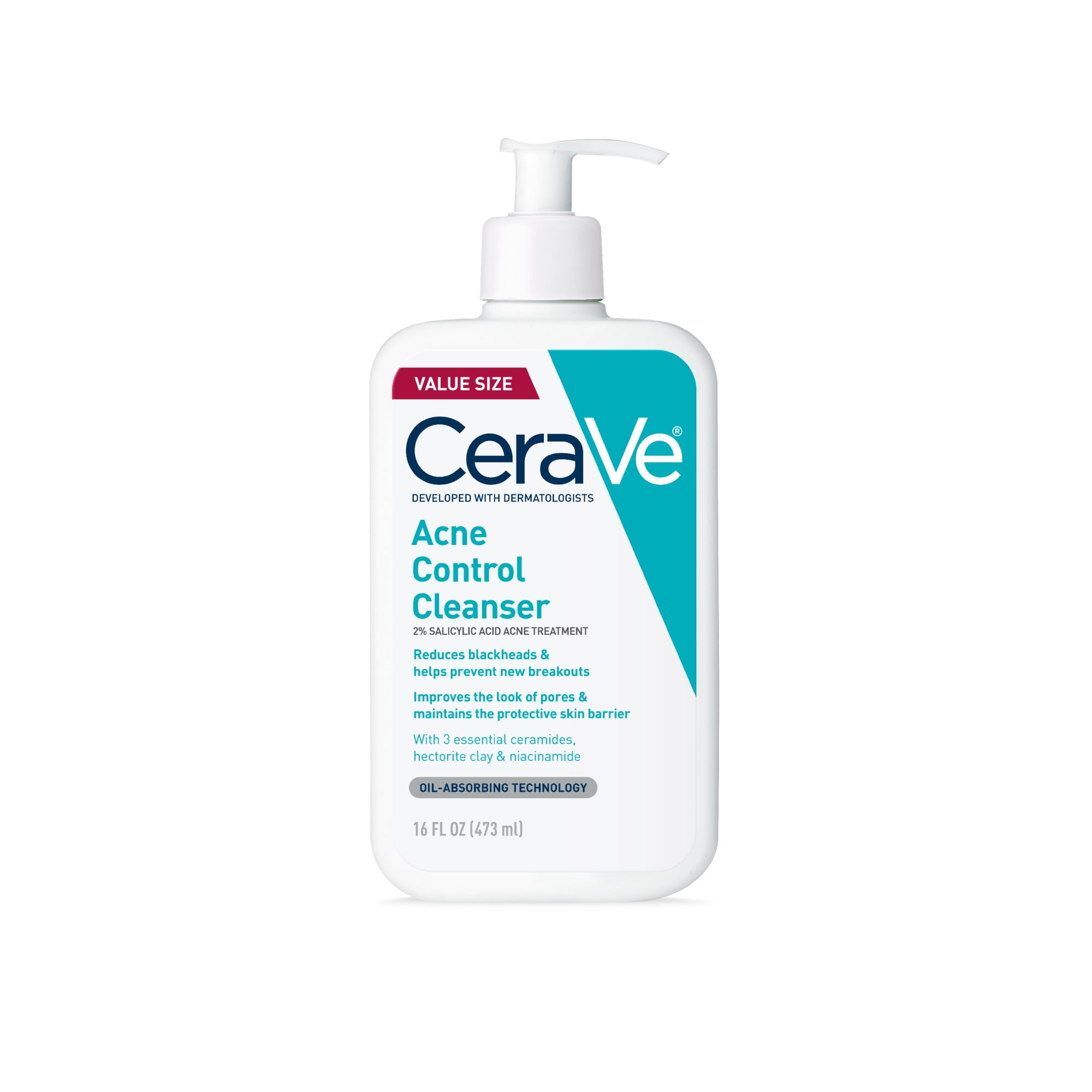 CeraVe Acne Face Wash, Acne Cleanser with Salicylic Acid and Purifying ...