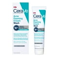 CeraVe Acne Foaming Cream Wash with 10% Benzoyl Peroxide for Face ...