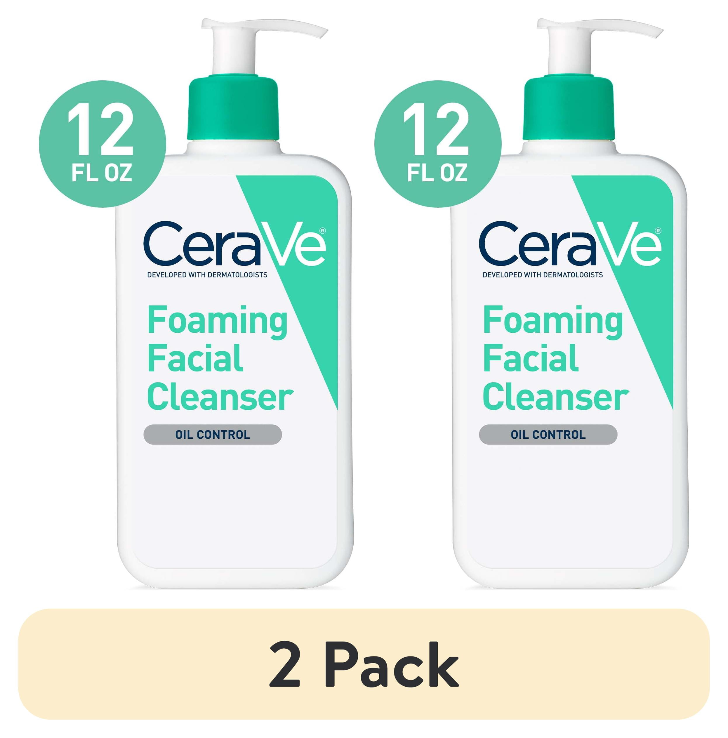 (2 pack) CeraVe Foaming Facial Cleanser, Daily Face Wash for Normal to ...