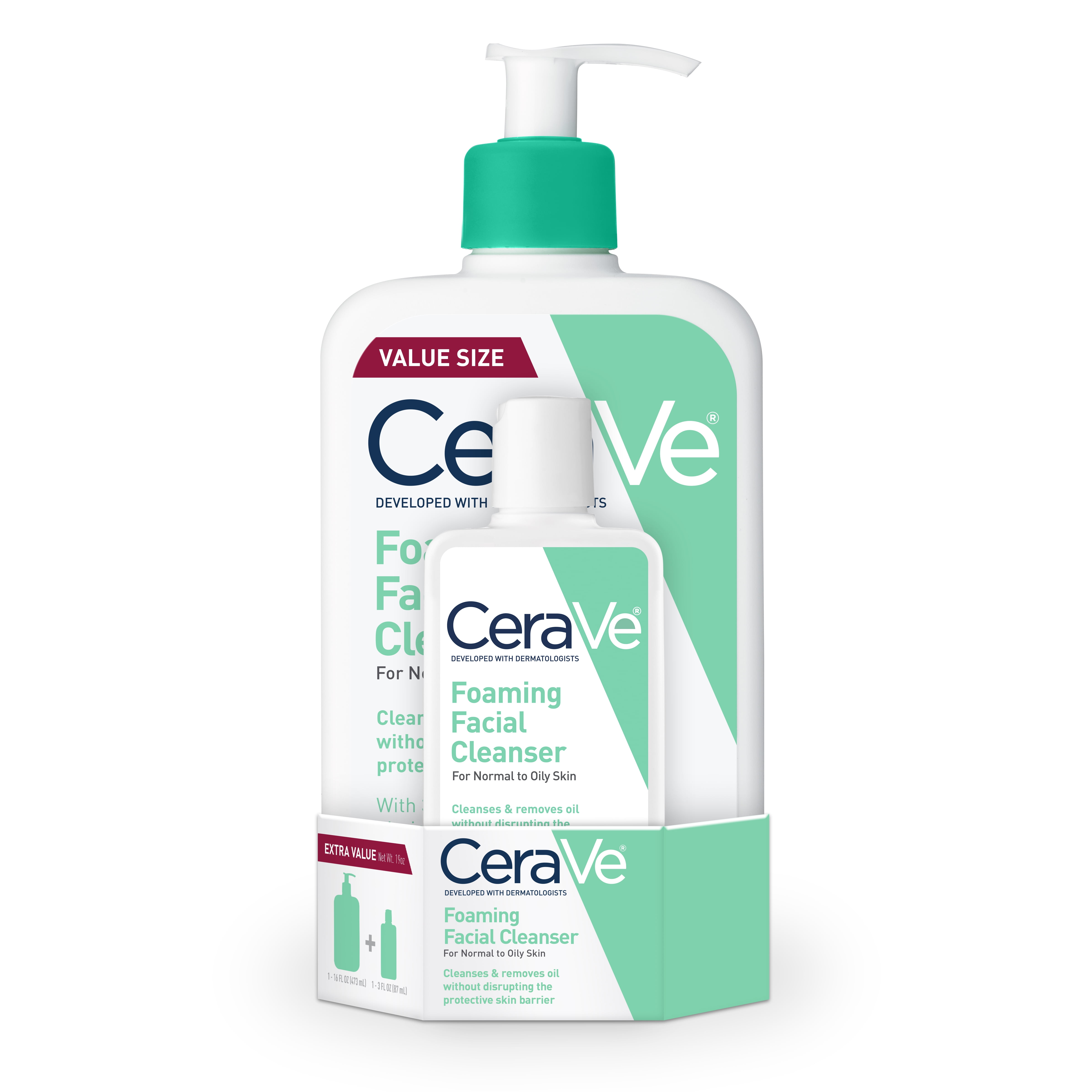 CeraVe Foaming Facial Cleanser, Daily Face Wash for Normal to Oily Skin ...