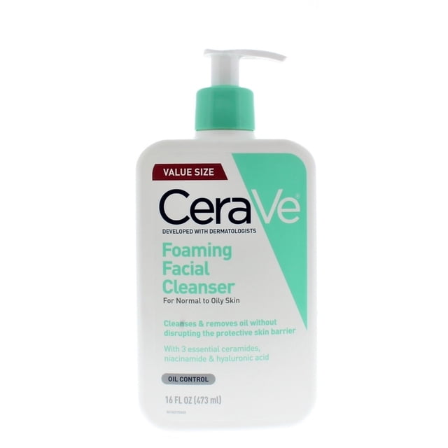 CeraVe Foaming Face Cleanser, Oil Control, for Normal to Oily Skin, 16 ...