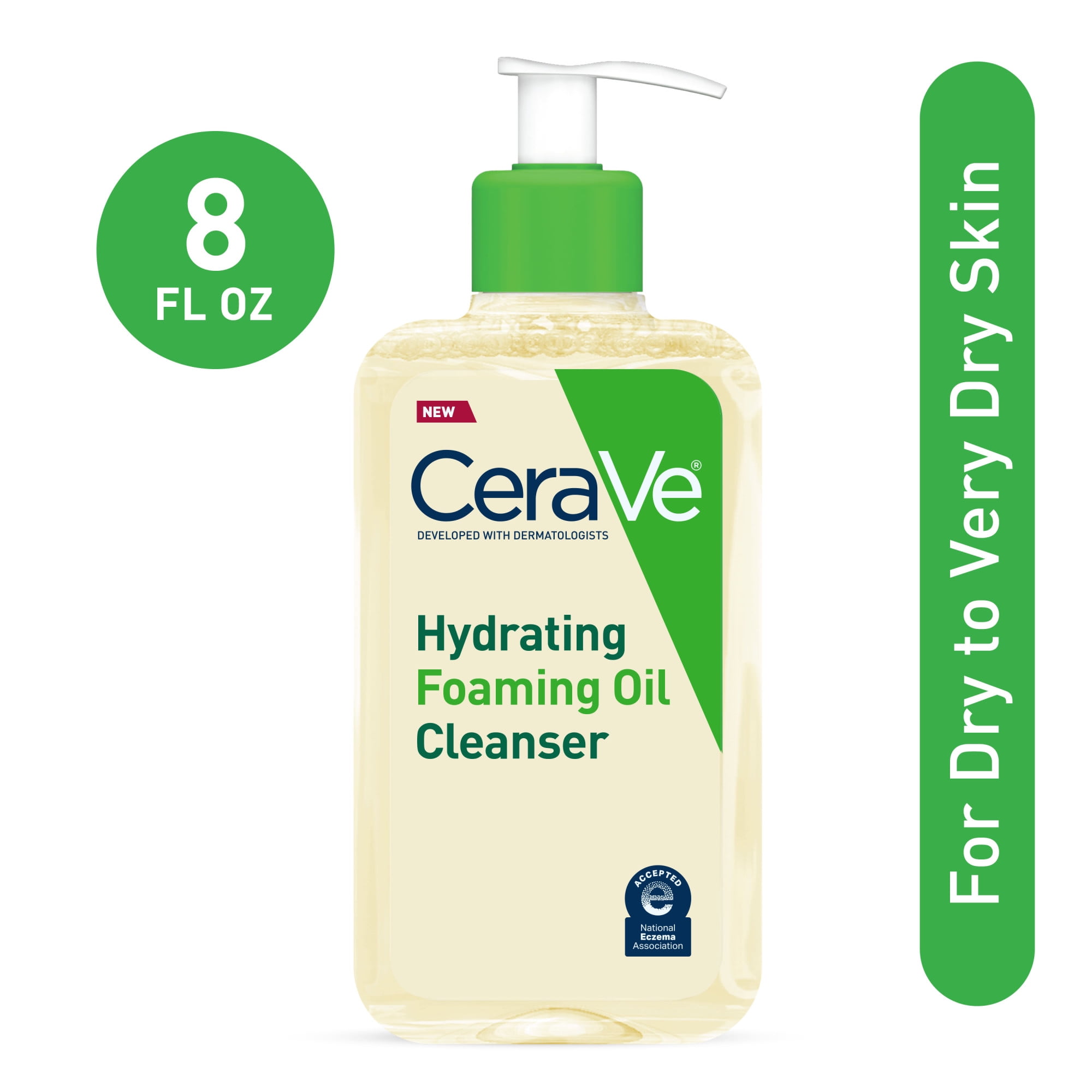 CeraVe Hydrating Foaming Oil Facial Cleanser, Dry Skin Face Wash with ...