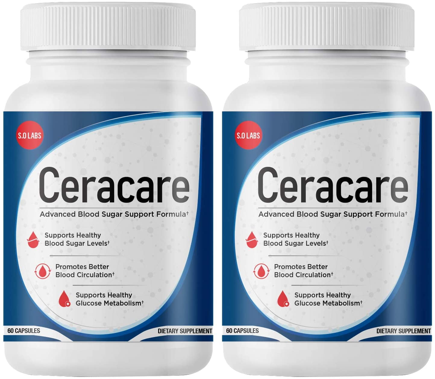 S.O LABS Ceracare Blood Sugar Support Formula, 120 Capsules, Promotes ...