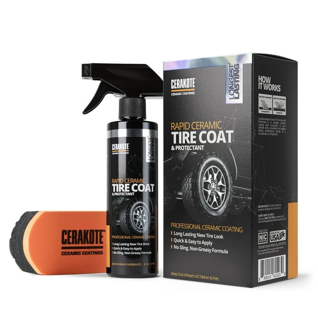 CERAKOTE Car Spray Shine Kit: Rapid Ceramic Tire Coat (8oz) - Walmart.com