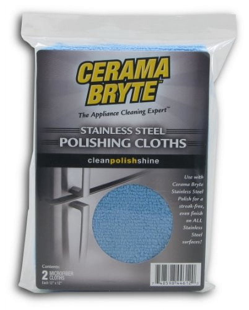 Cerama Bryte Household Cleaning Cloths, Stainless Steel, 2 Count, 1 ...