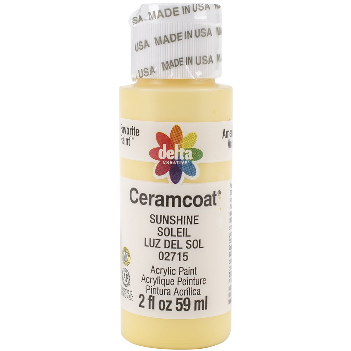 Ceramcoat Acrylic Paint 2oz-Sunshine, Pk 6, Delta - Walmart.com