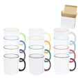 Ceramic 11oz Sublimation Coffee Mug 12 Mixed Colors Rim and Handle ...