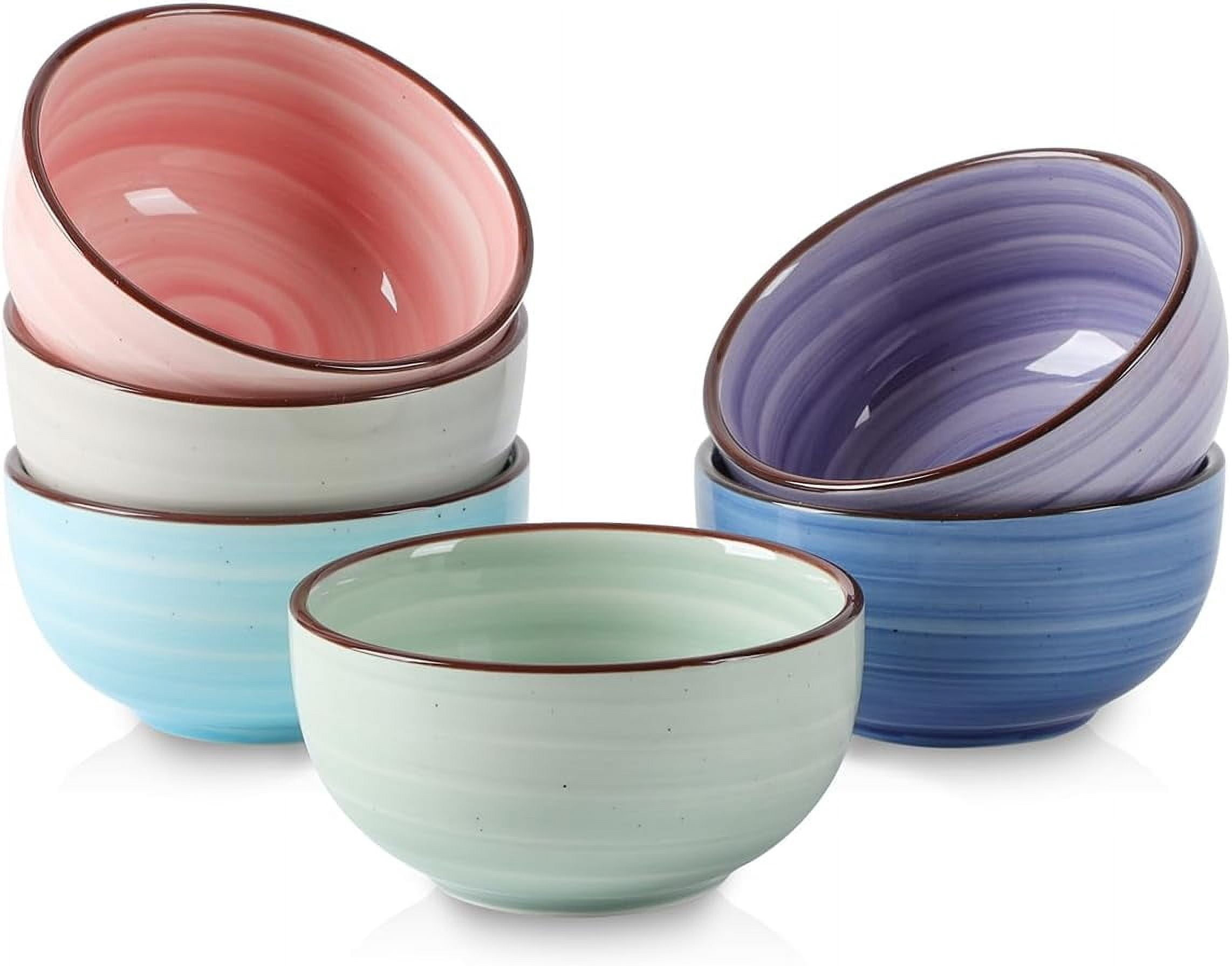 Ceramic 12 Oz Dessert Bowls Set, Small Cereal Bowls for Kitchen, 4.7 ...