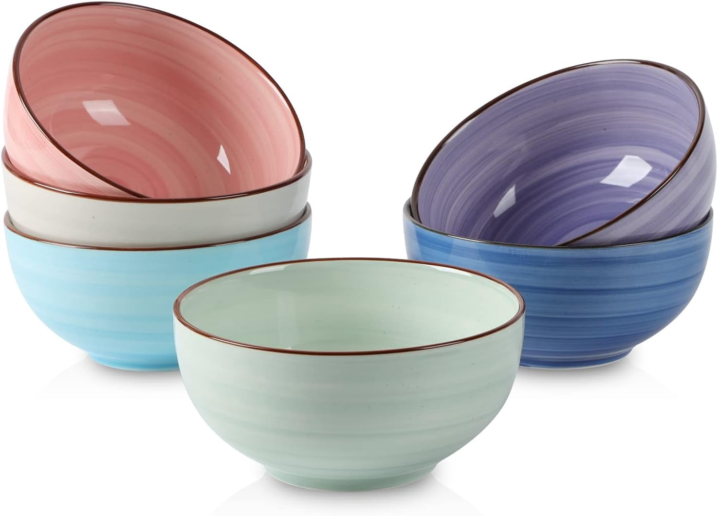 Ceramic 12 Oz Dessert Bowls Set, Small Cereal Bowls for Kitchen, 4.7 ...
