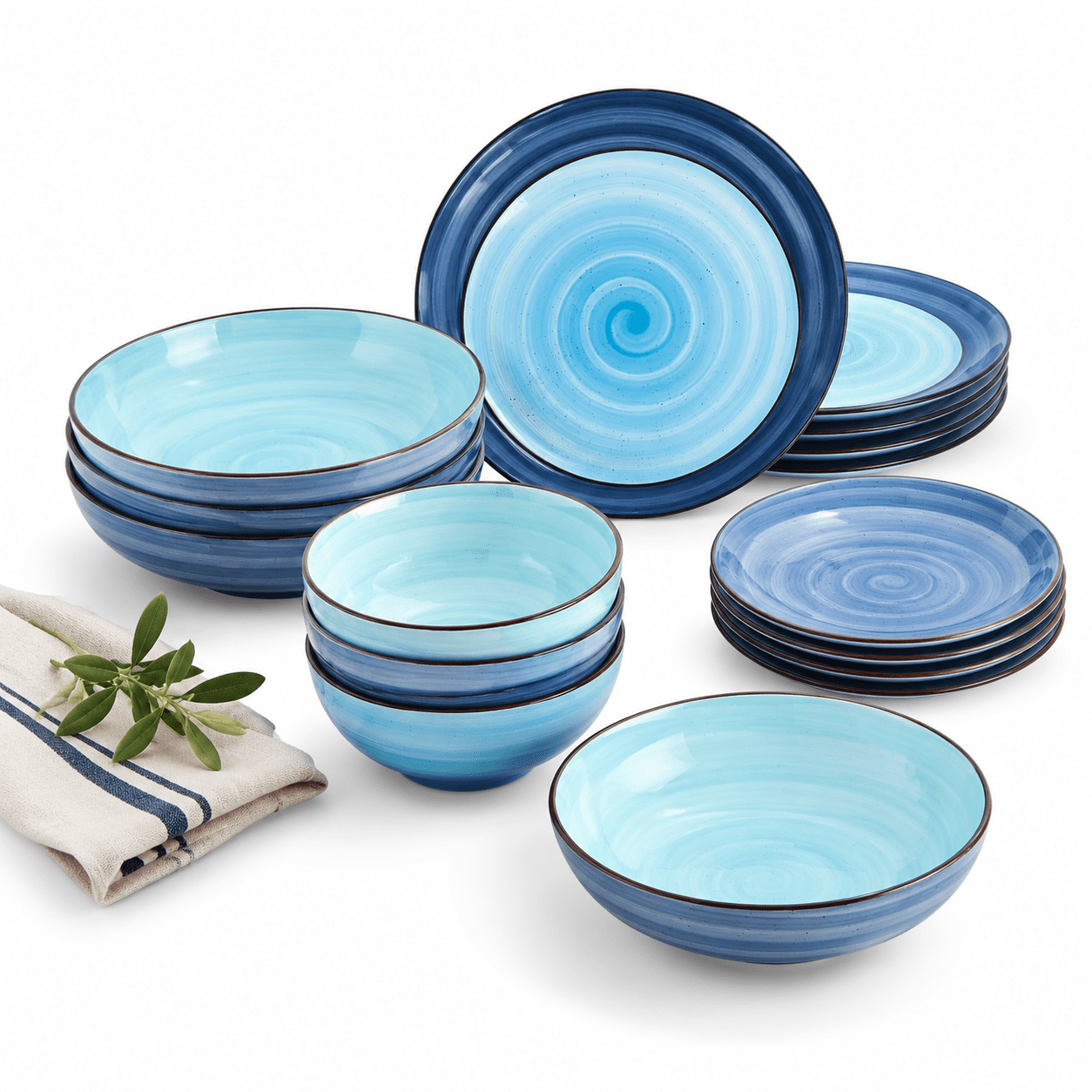 Ceramic 16-pieces Dinnerware Set Dishes For 4 Kitchen Plates And Sets ...