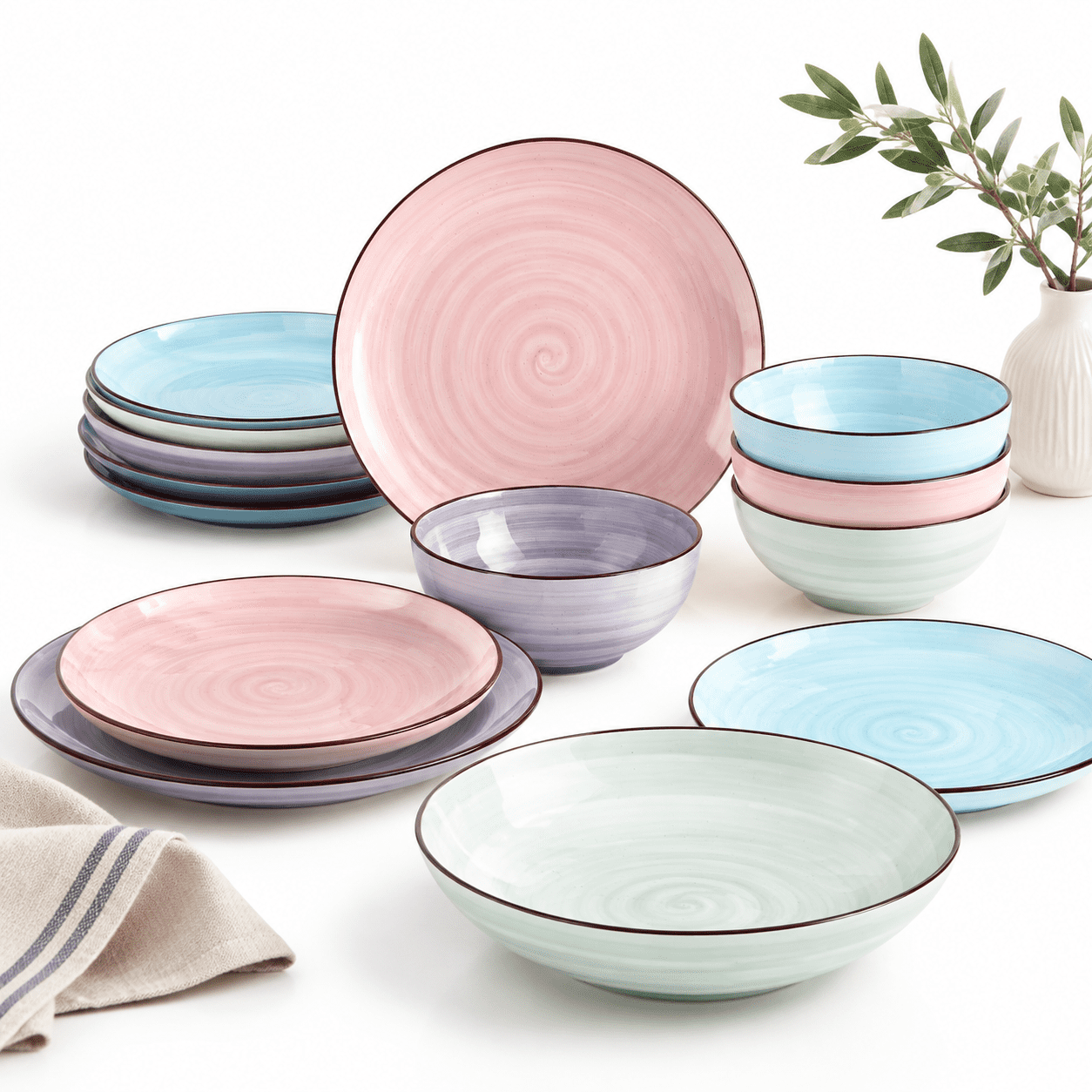 Ceramic 16-pieces Dinnerware Set Dishes For 4 Kitchen Plates And Sets ...