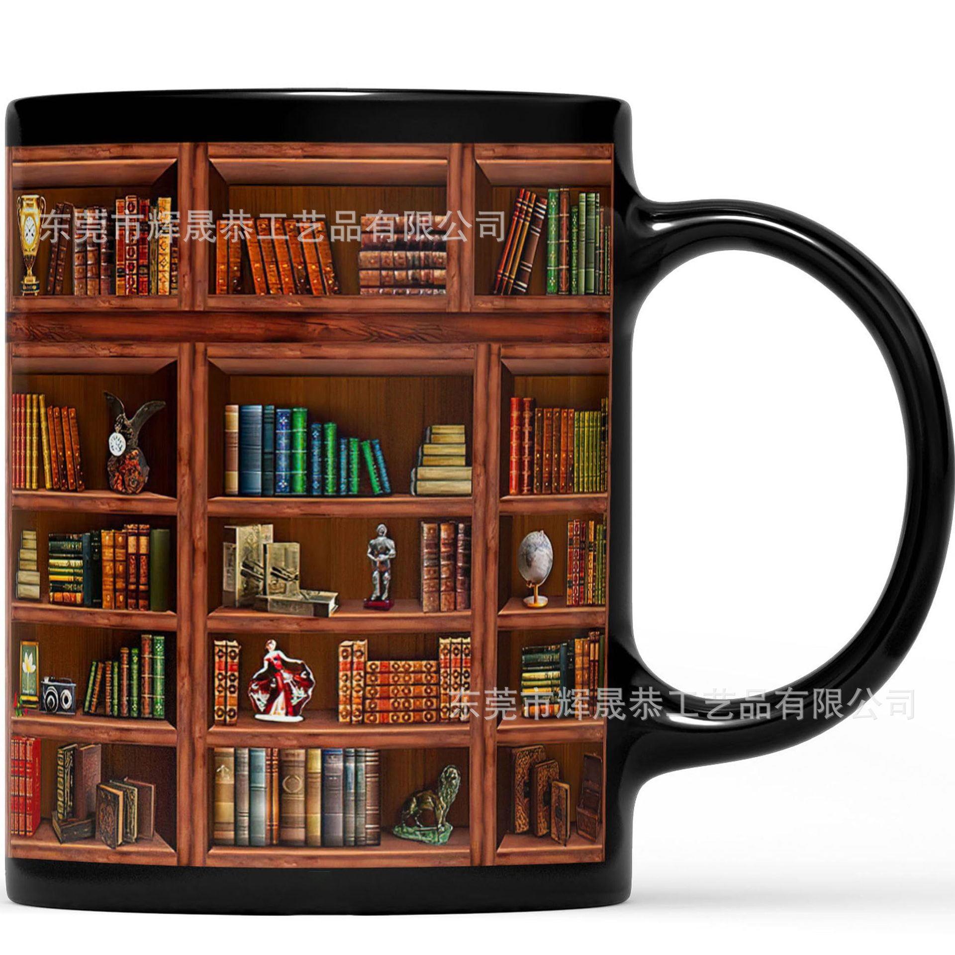 Ceramic 3D Bookshelf Mug, Creative Multi-Use Coffee Cup with High ...