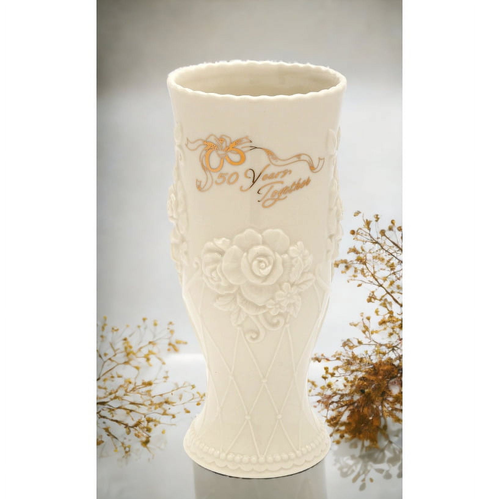 Ceramic 50th Anniversary Flower Vase 7 inches Tall Decor - Walmart.com