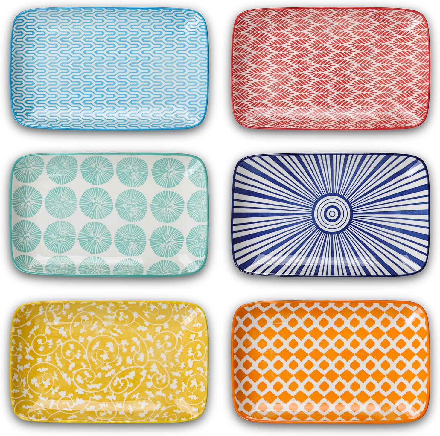 Ceramic 8 inch Rectangular Salad Plates, Dinner Plates, Pasta Dessert ...