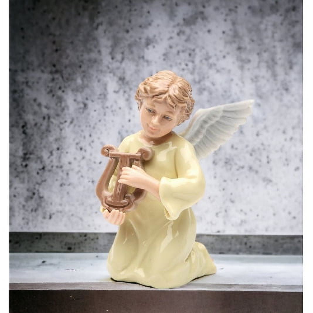 Ceramic Angel Figurine Playing Harp 3.25 Inch - Walmart.com