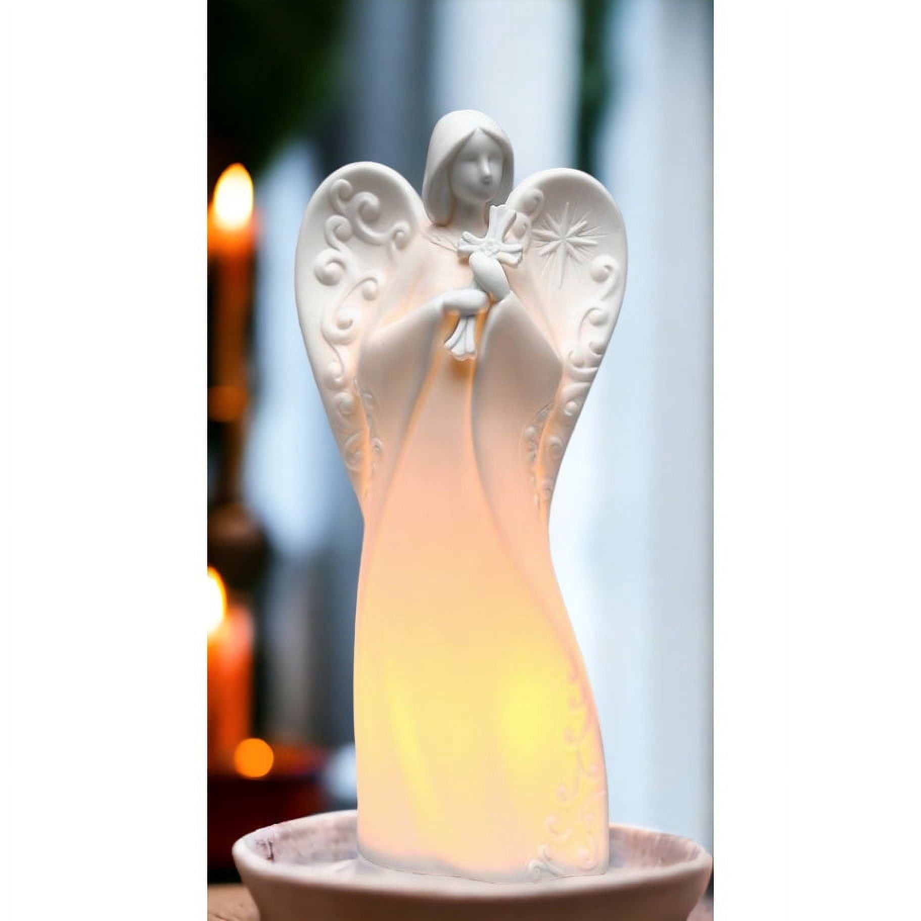 Ceramic Angel Night Light Holding Cross 4.25x2.75x9.25 Inches - Walmart.com