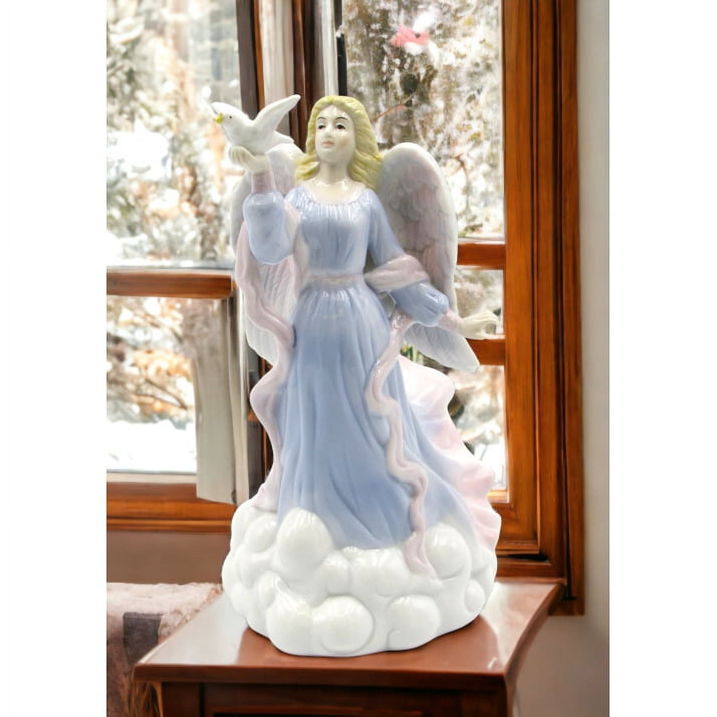 Ceramic Angel with Dove Bird Figurine Religious Decor Religious Gift ...