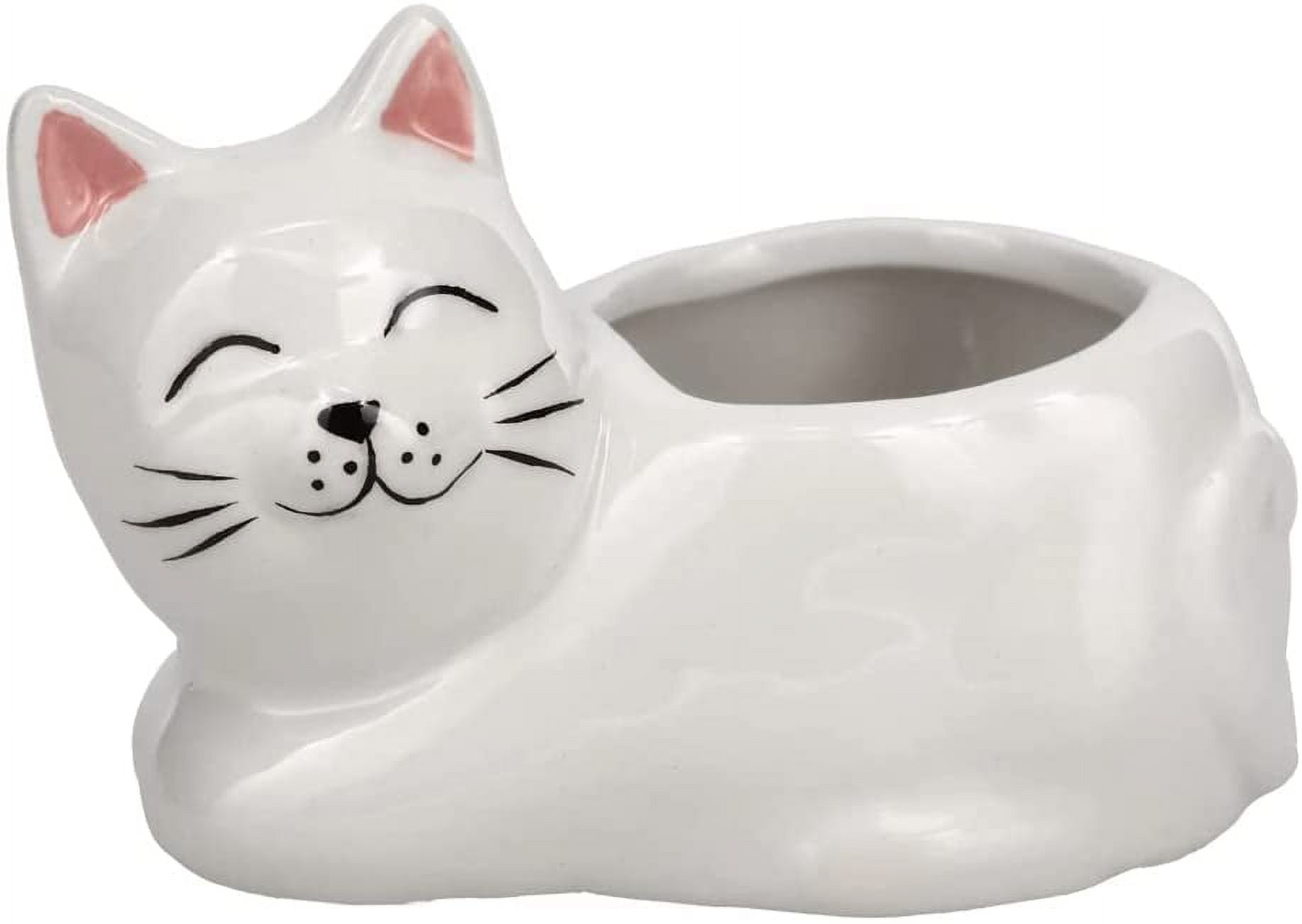 Ceramic Animal Planters, Small (Cara The Cat) - Walmart.com