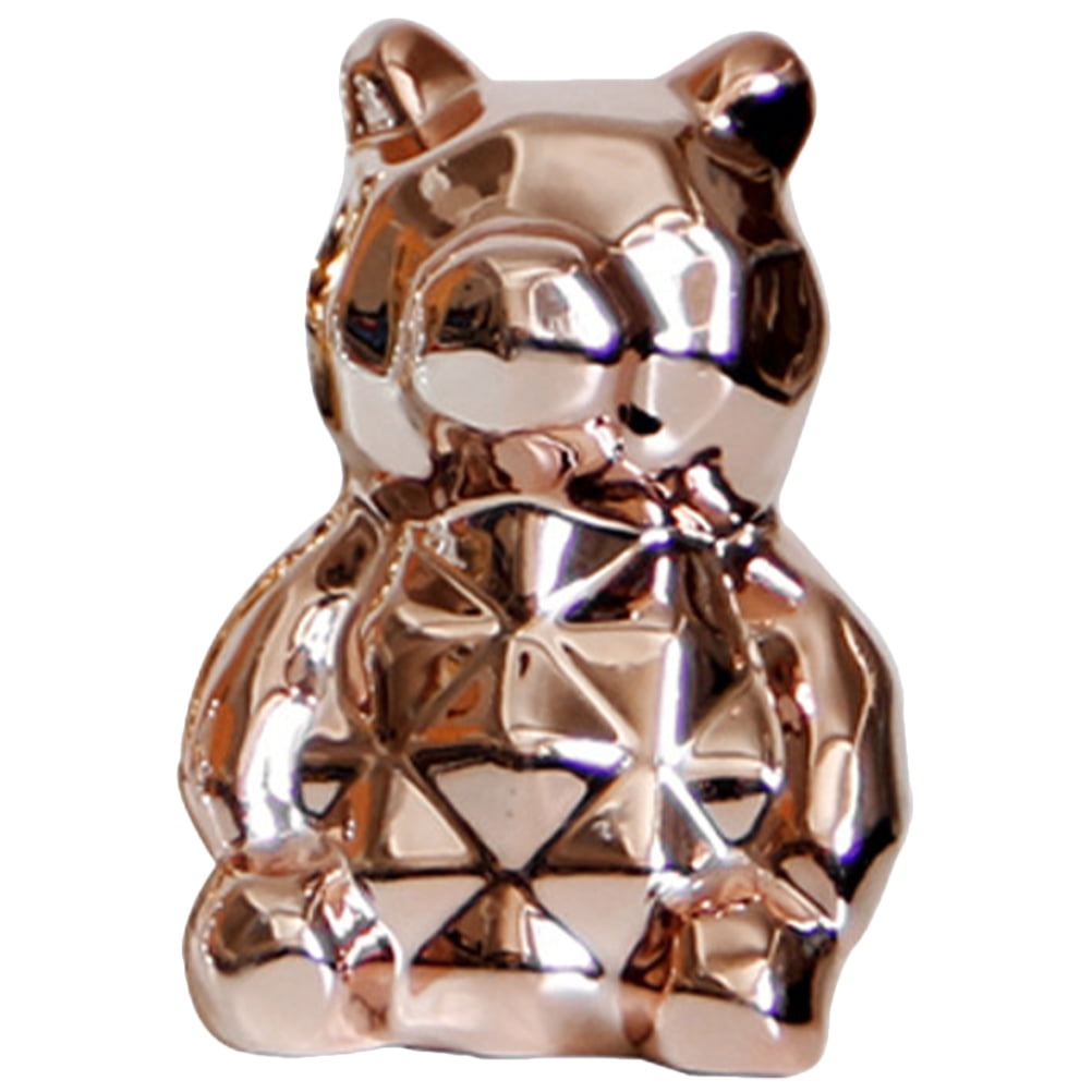 Ceramic Animal Statues Delicate Electroplate Bear Decorative Model ...