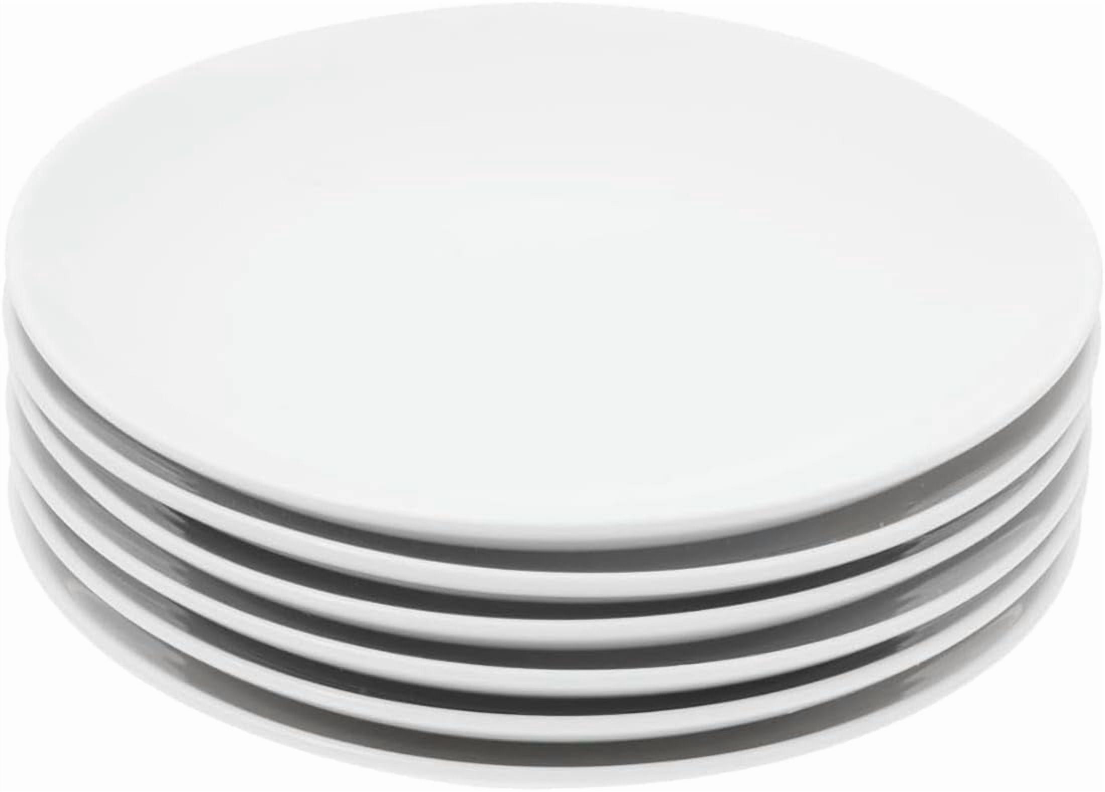 Ceramic Appetizer Plates Set of 6, White Dessert 8 Inch, Small Dinner ...