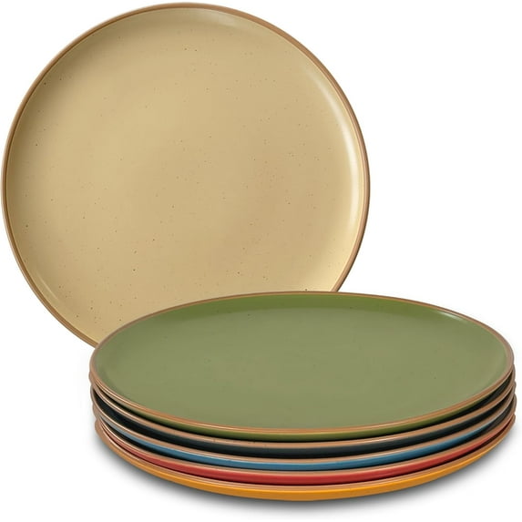 Ceramic Artisan Matte Dinner Plates Set of 6 10 inch Dish Set ...