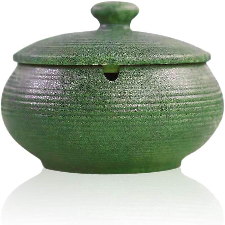 Ceramic Ashtray with Lids, Windproof, Cigarette Ashtray for Indoor or ...