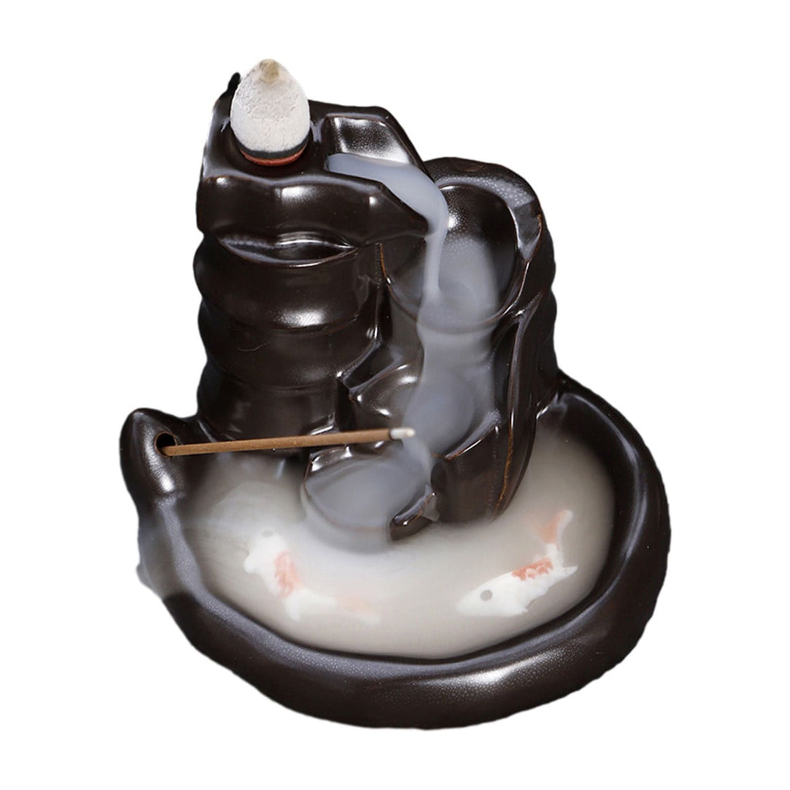Ceramic Backflow Incense Burner Waterfall Incense Burner Holder Koi ...